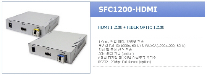 엑사통신-광모듈,안테나,무선랜,시리얼통신,케이블,SFP,GBIC,POF,AOC - SOLTECH SFC1200-HDMI 영상음향 광전송 광링크