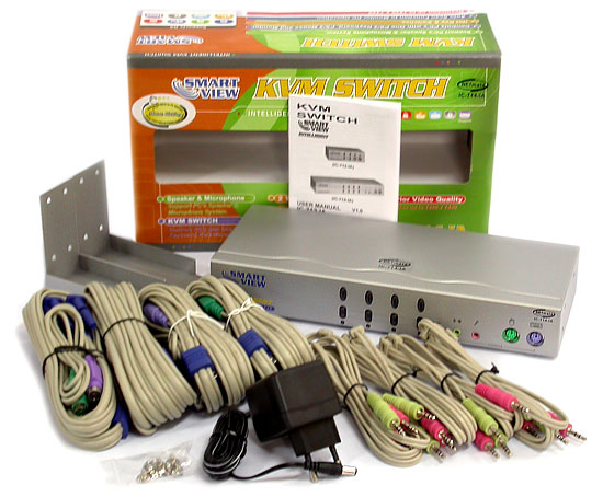 엑사통신-광모듈,안테나,무선랜,시리얼통신,케이블,SFP,GBIC,POF,AOC - KVM NETMATE IC-714-IA 4:1 ...