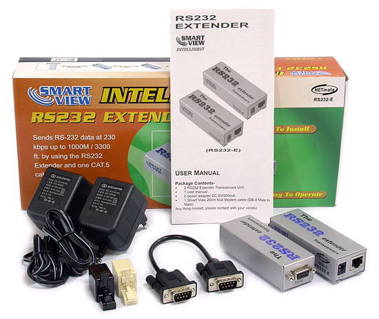 엑사통신-광모듈,안테나,무선랜,시리얼통신,케이블,SFP,GBIC,POF,AOC - NETMATE RS232 EXTENDER 거리확장기