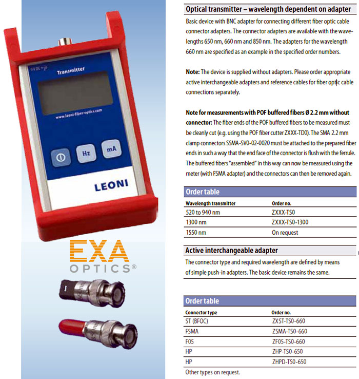 엑사통신-광모듈,안테나,무선랜,시리얼통신,케이블,SFP,GBIC,POF,AOC - EXA ZXXX-TSO Light Source ...